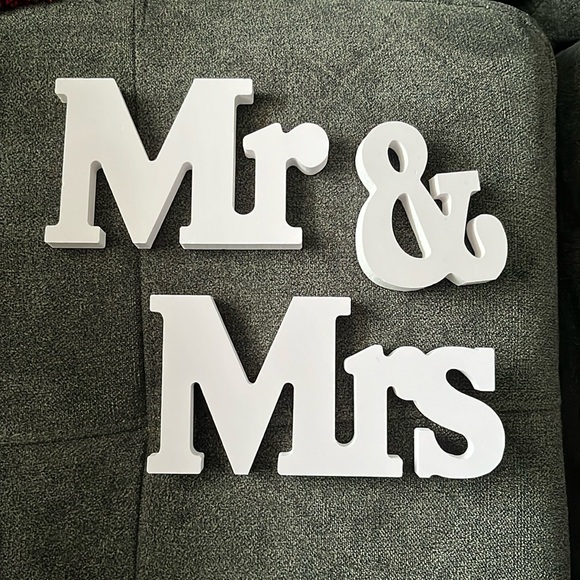 Other | Wood Mr Mrs Sign For Wedding For Engagement Party Water For ...
